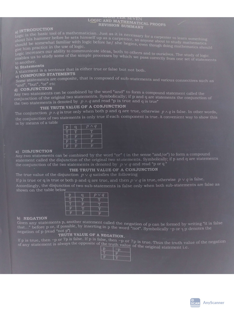 logic and mathematical proofs (1) | PDF