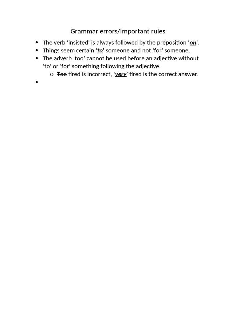 Grammar Errors | PDF