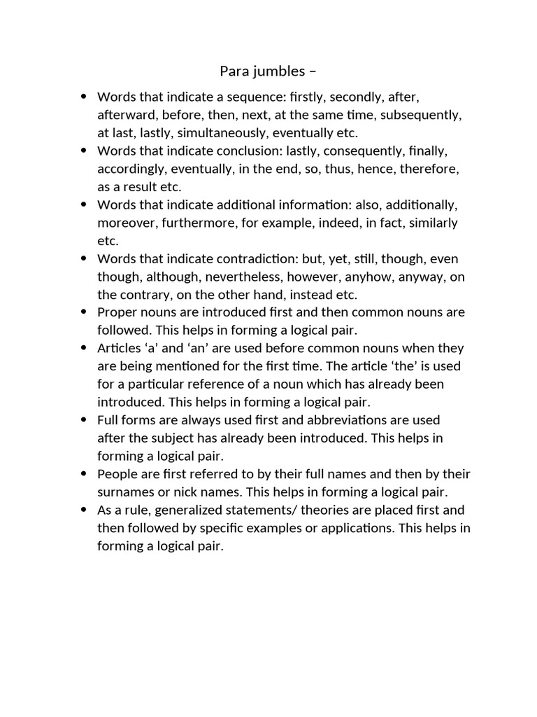 Understanding Parajumbles Rules | PDF