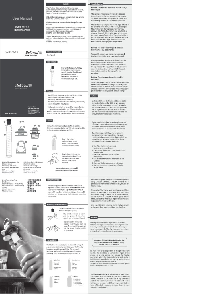 LifeStraw Universal User Manual | PDF