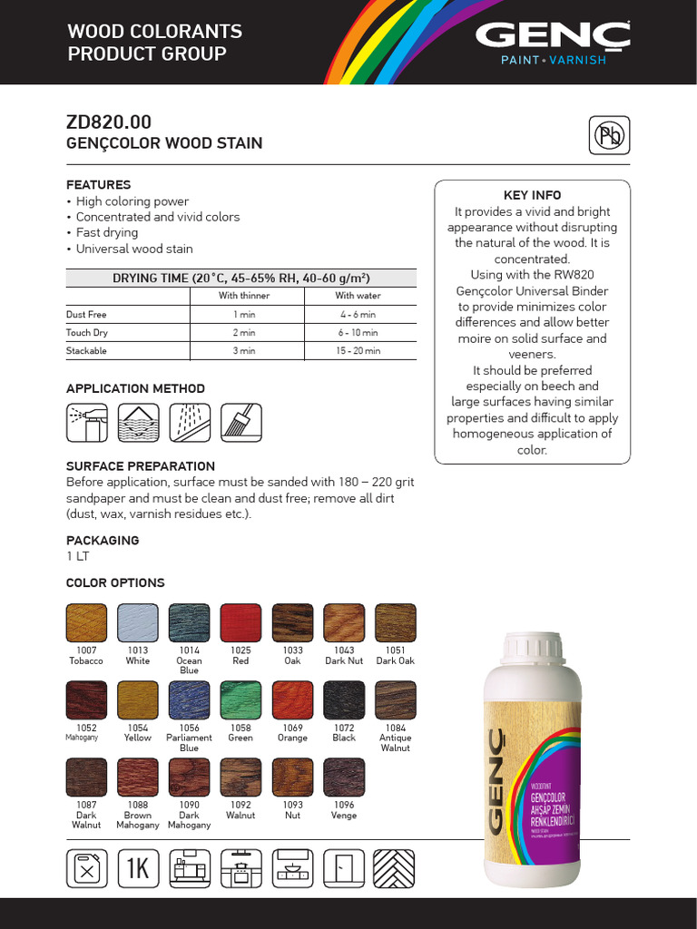 Zd820.00 Gençcolor Wood Stain | PDF