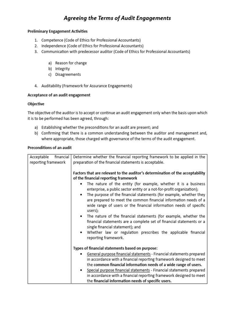 Agreeing The Terms of Audit Engagements | PDF | Auditor's Report | Audit