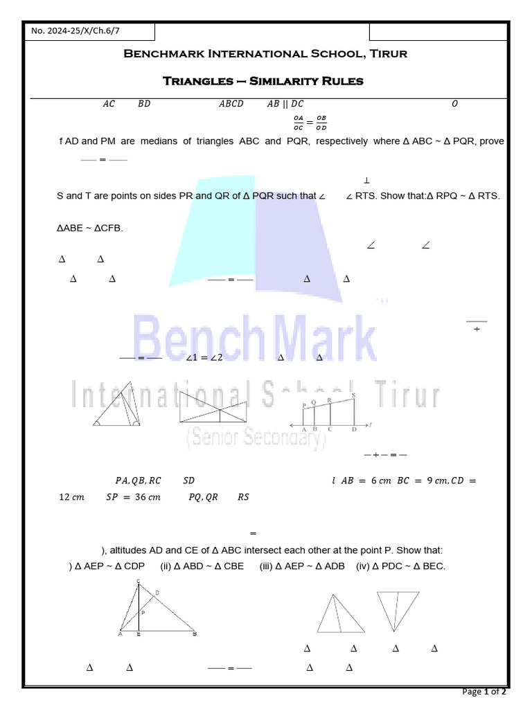 10 B7-Triangles Similarity Related | PDF | Perpendicular | Classical ...
