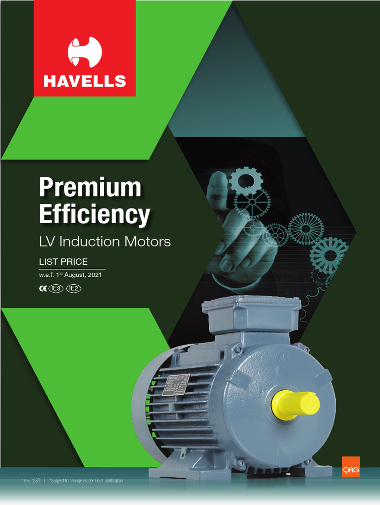 Havells IE3 Motors Pricing Details | PDF | Electric Motor | Electricity