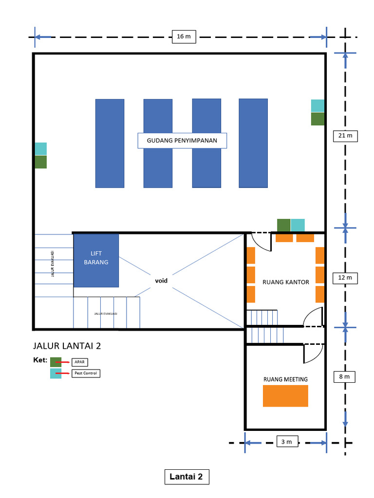 Layout Jalur Evakuasi Lantai 2 - 070225 | PDF