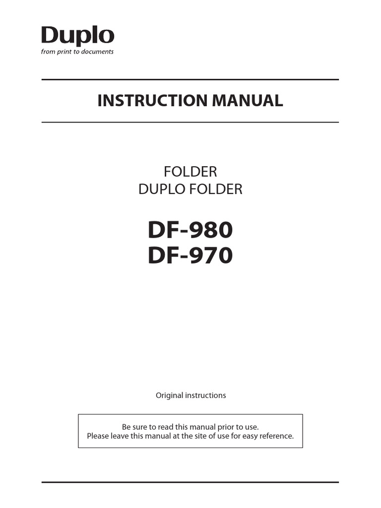 Duplo DF-970 Instruction Manual | PDF | Electrical Connector | Power Supply