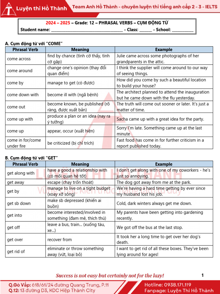 T NG H P Phrasal Verbs | PDF