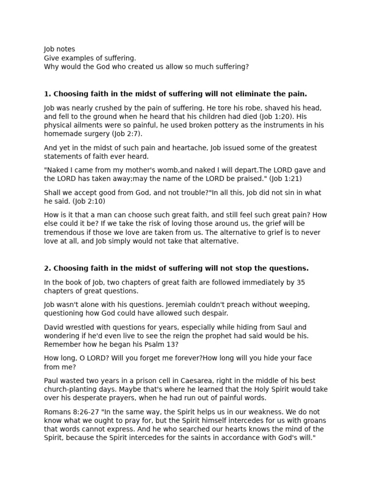 Life of Job | PDF | Jesus | Faith
