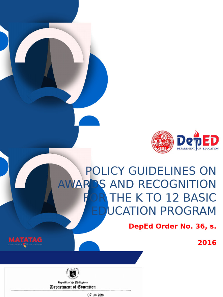 Deped Order No. 36, S. 2016 | PDF