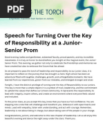 Turning Over of The Key of Responsibility Speech | PDF