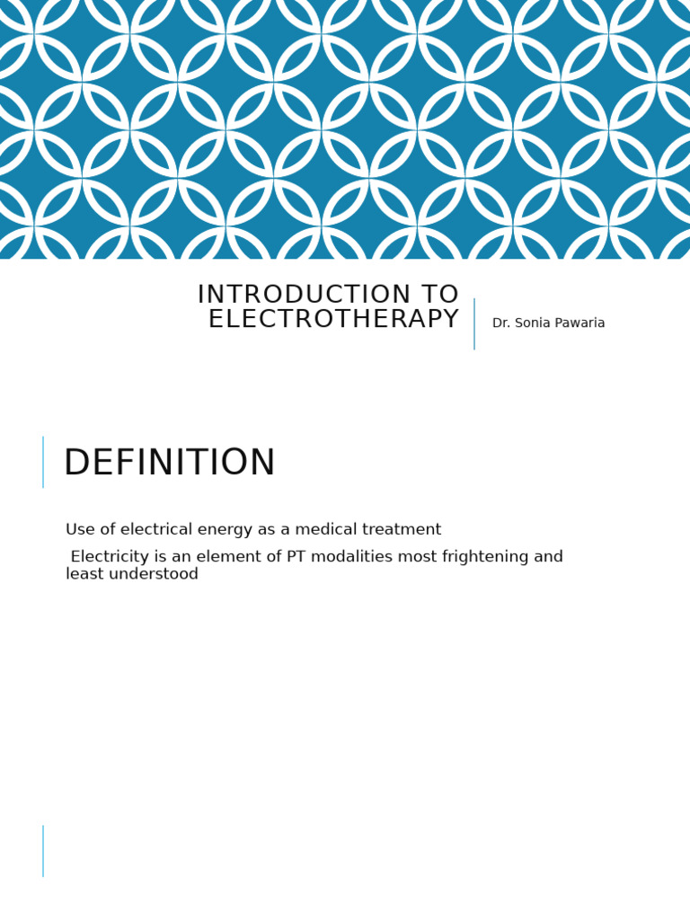 Electrotherapy | PDF