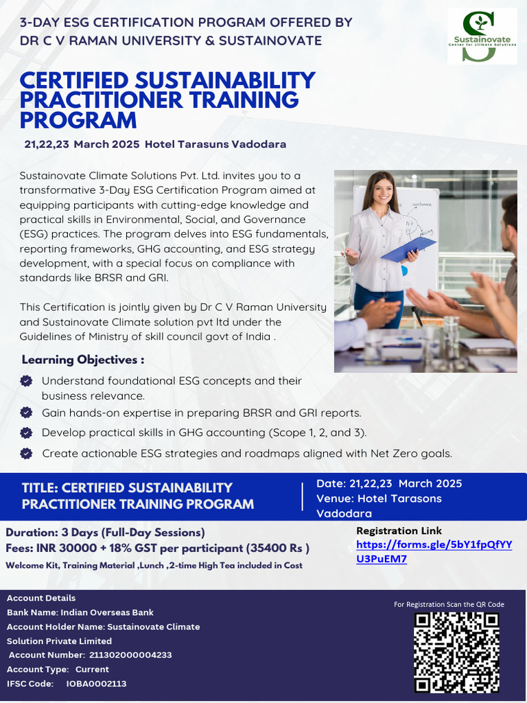 Certifed ESG Professional Certification Program 21-23 March 2025 Vadodara Brochure | PDF ...