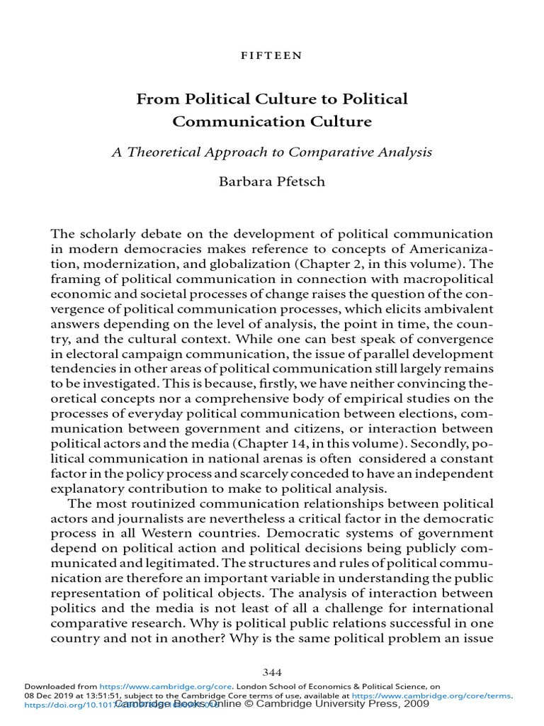 Political Communication Culture Analysis | PDF | System | Communication