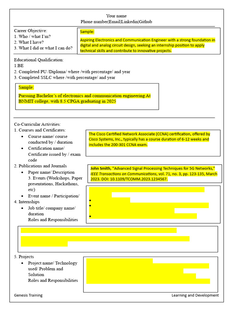 Resume Template For Students | PDF | Embedded System | Arduino