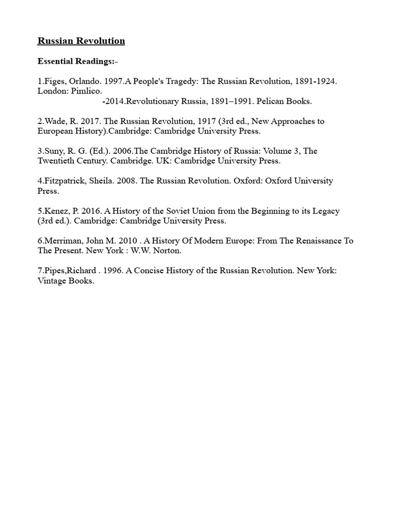 Readings On Russian Revolution | PDF