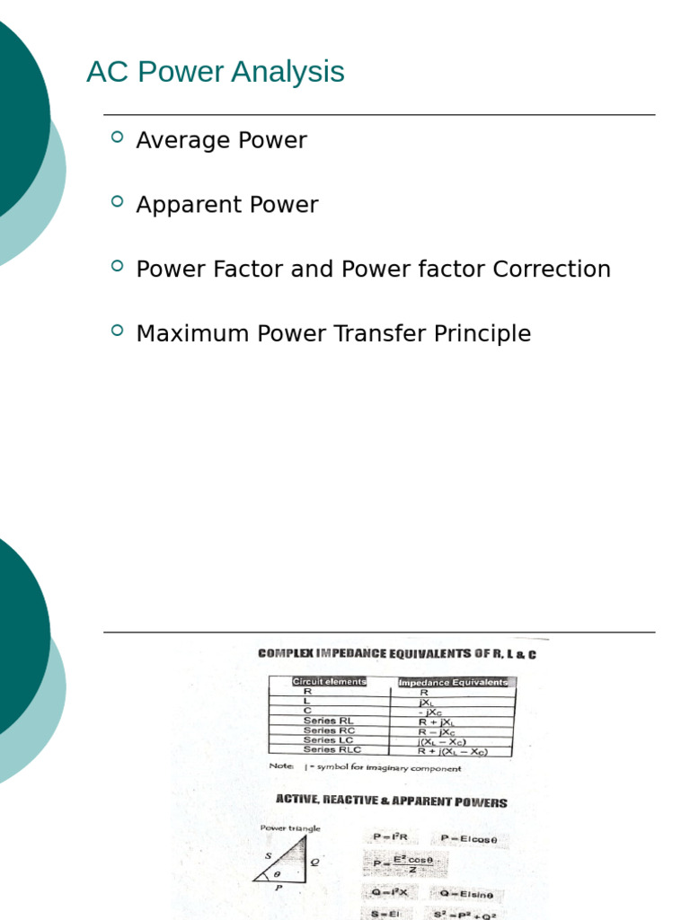 AC Circuit Power Analysis Copy | PDF | Ac Power | Electrical Network