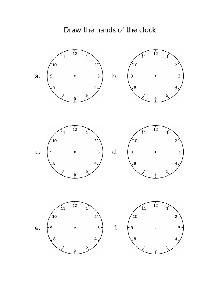 Draw The Hands of The Clock | PDF