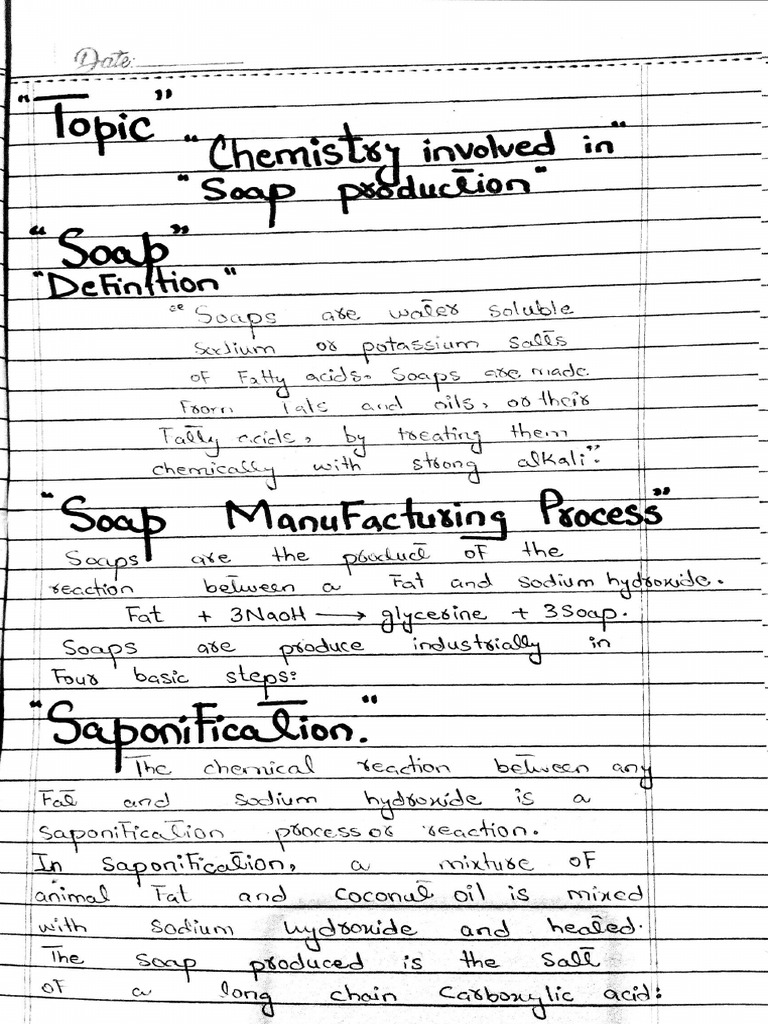 Chemistry Involve in Soap Manufacturing | PDF