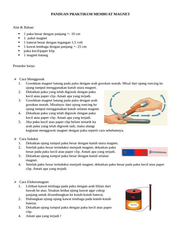 Panduan Praktikum Membuat Magnet | PDF