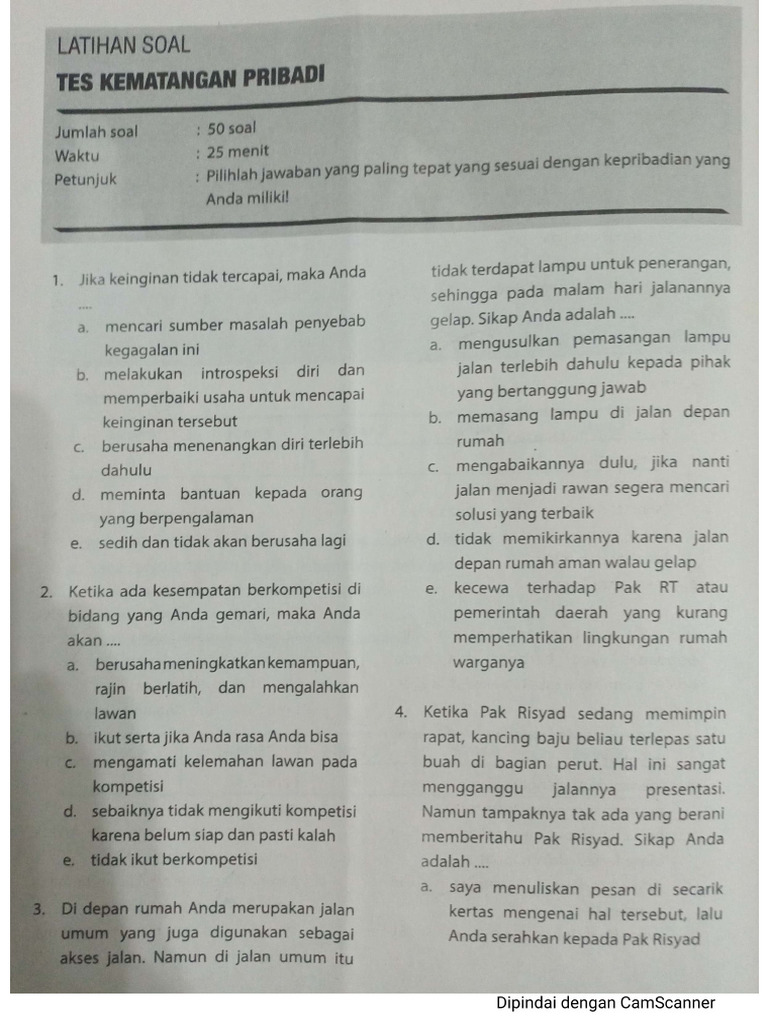 Contoh Soal TKP | PDF