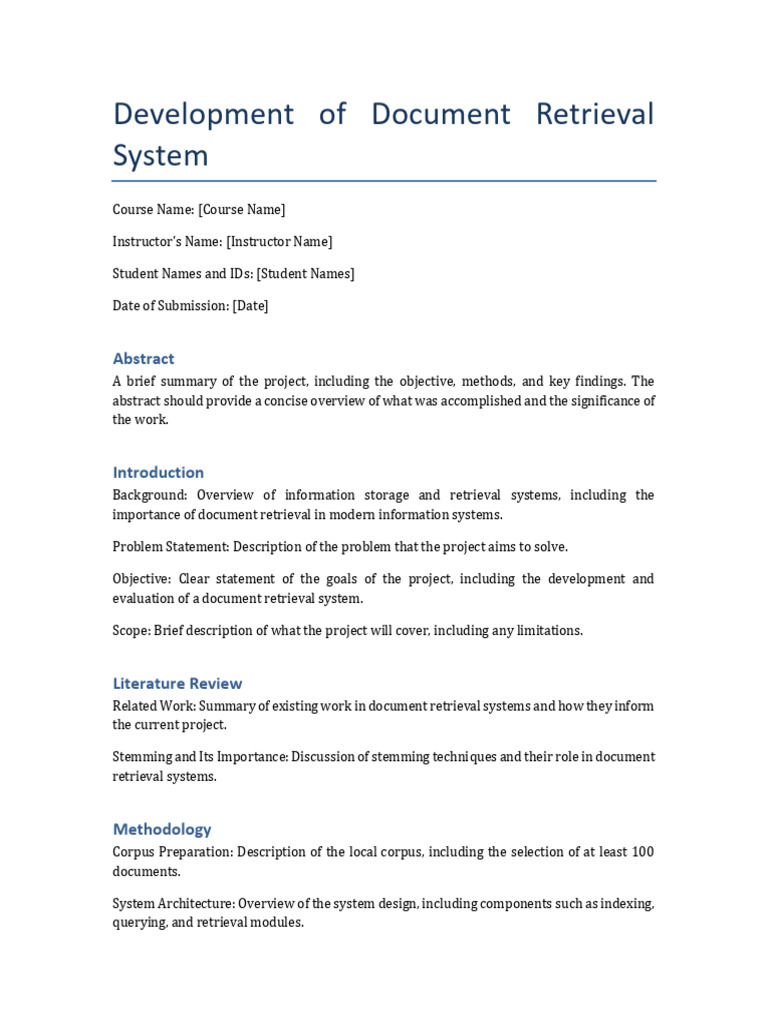 Document Retrieval System Project | PDF | Information Retrieval ...
