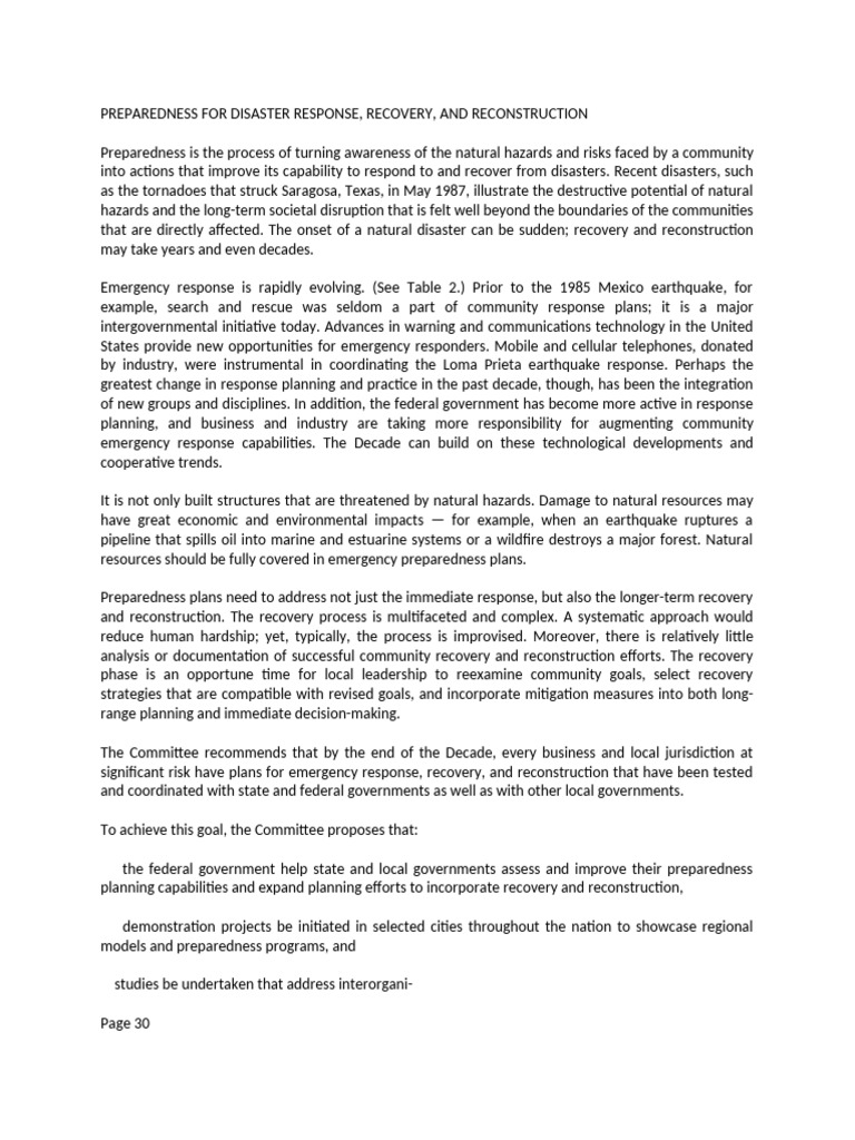 Disaster Response Preparedness Strategies | PDF | Emergency Management ...