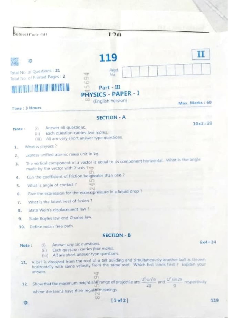 Jr Physics (AP) - Scheme Of Evaluation ( OFFICIAL ) | PDF