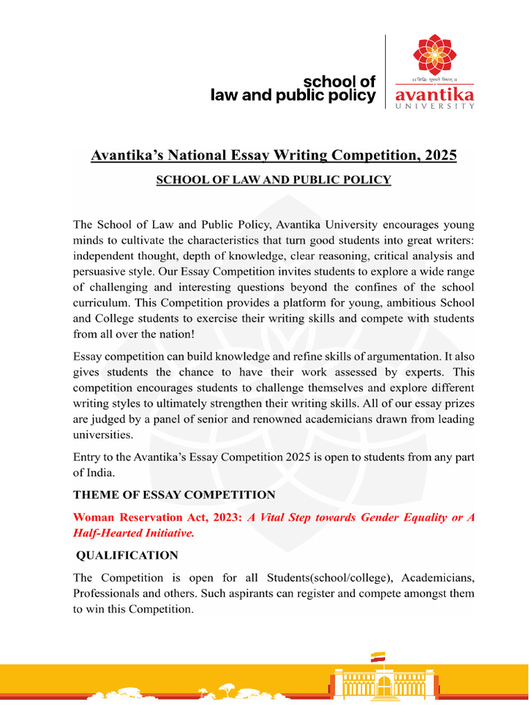 Essay Writing Competition Booklet | PDF