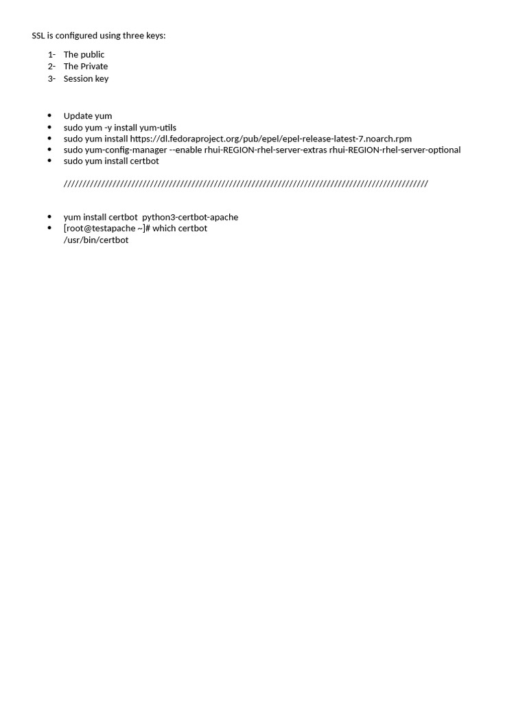 SSL Configuration and Certbot Installation Guide | PDF