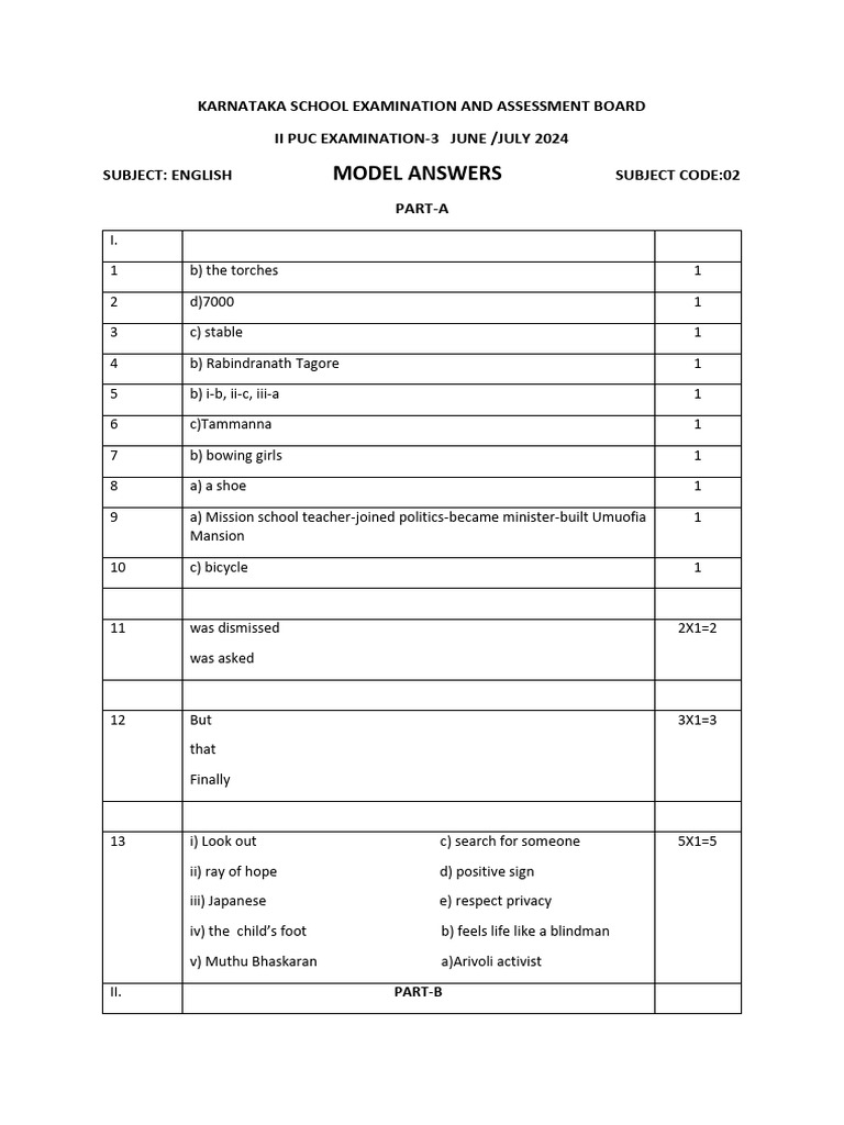 Model Answers | PDF | Love | Heaven