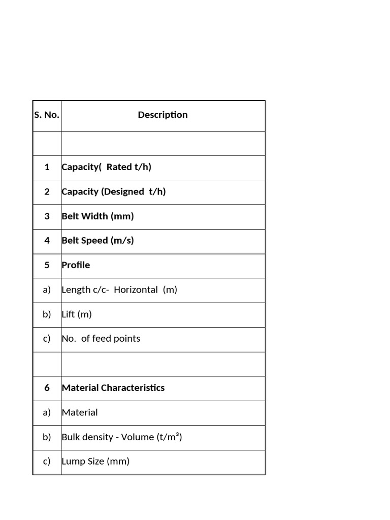 Conveyor System Specifications Overview | PDF | Belt (Mechanical ...
