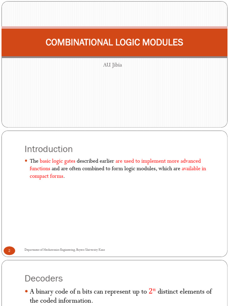 #6 Combinational Logic Modules | PDF | Read Only Memory | Computer Engineering