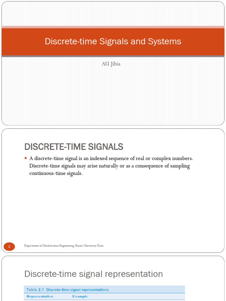 #1 Discrete-Time Signals | PDF | Discrete Time And Continuous Time ...