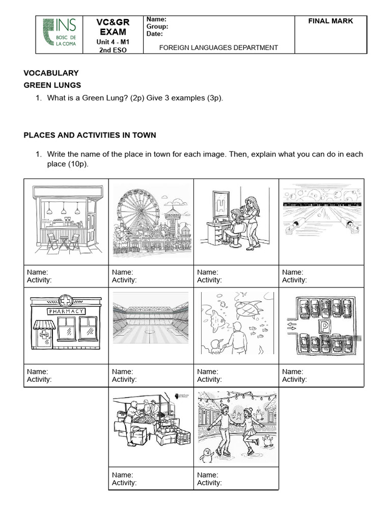 MOD1_2ESO_VC_GR_Exam_U3.docx | PDF | Linguistics