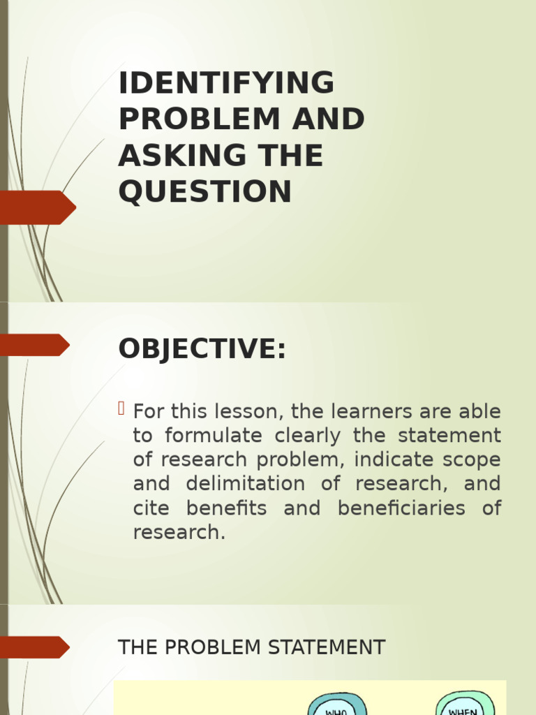 Week 2 IDENTIFYING PROBLEM AND ASKING THE QUESTION | PDF | Hypothesis ...
