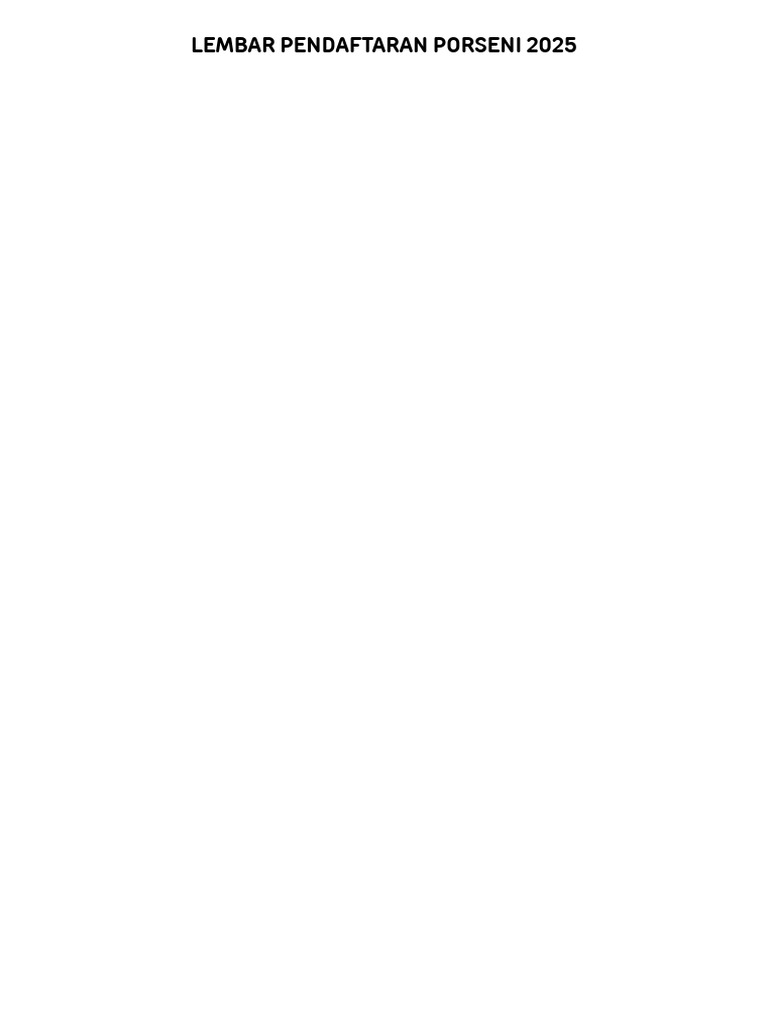 Pendaftaran Lomba Porseni 2025 | PDF