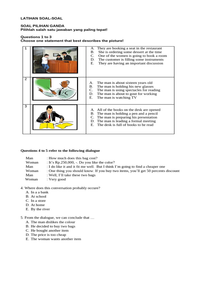 Latihan Soal Bing Xii 2025 | PDF