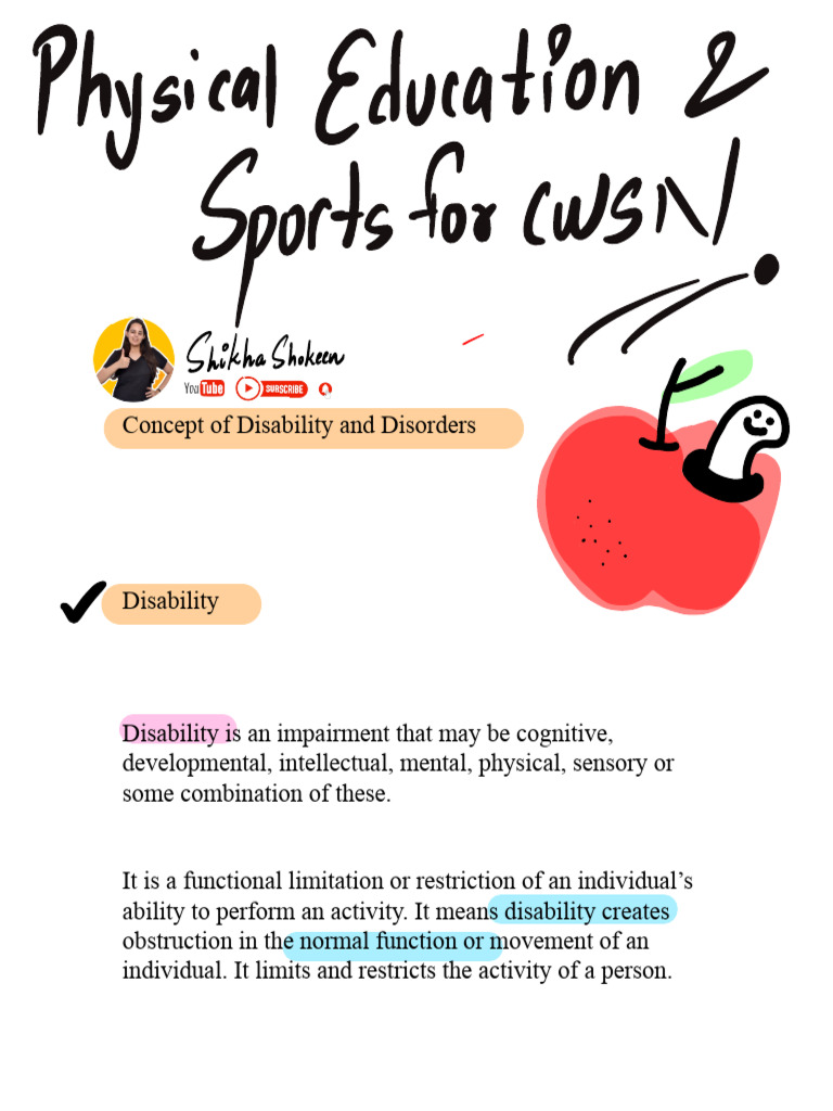 Role of PE Teachers for CWSN | PDF | Mental Disorder | Disability