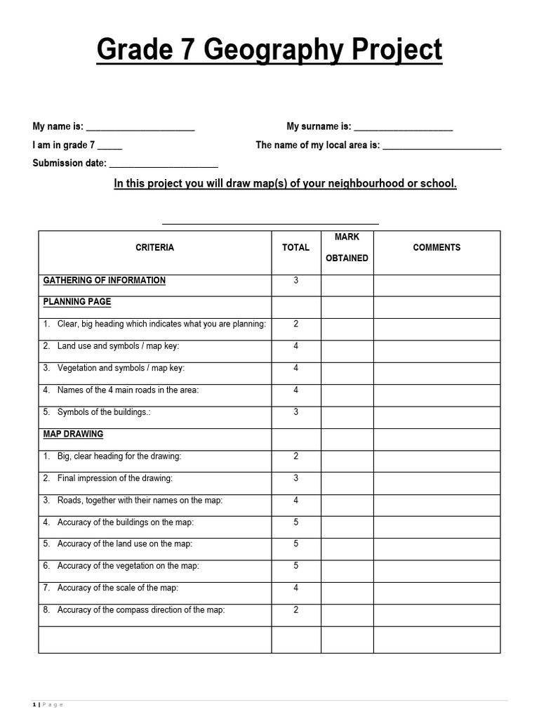 Grade 7 Geography Sketch Map Project | PDF | Map | Cartography