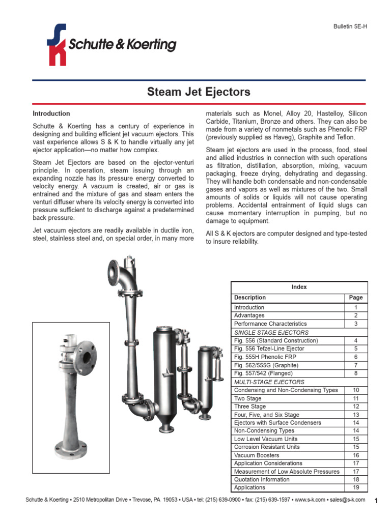 Steam Jet Ejectors Overview and Benefits | PDF | Gases | Mechanical ...