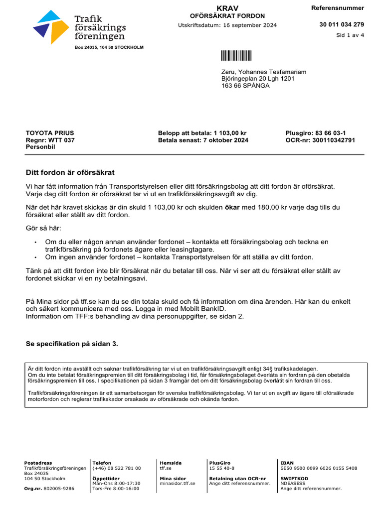 Zeru, Yohannes Tesfamariam Björingeplan 20 LGH 1201 163 66 SPÅNGA | PDF