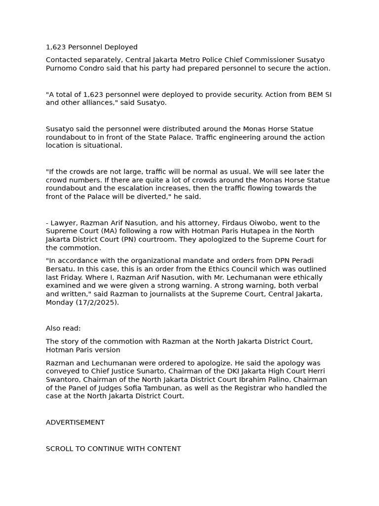 Razman Arif Nasution's Court Apology | PDF