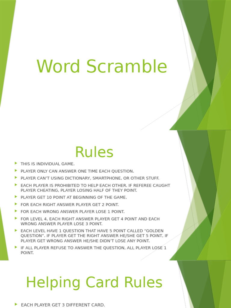 Word Scramble | PDF