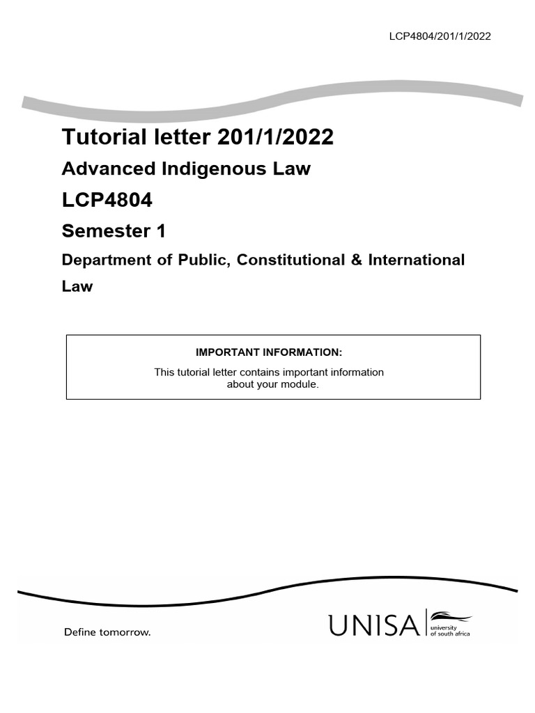 LCP 4804 Tutorial Letter 201 | PDF | Governance | Government