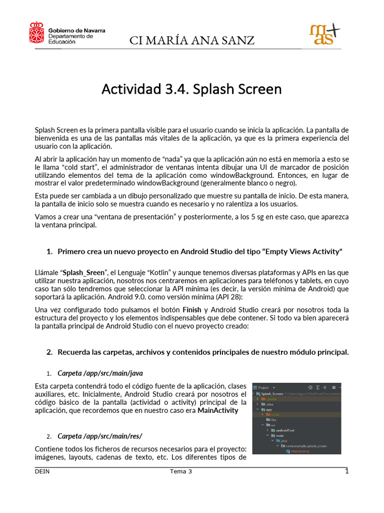 Creación de Splash Screen en Android | PDF | Aplicación movil | Archivo ...