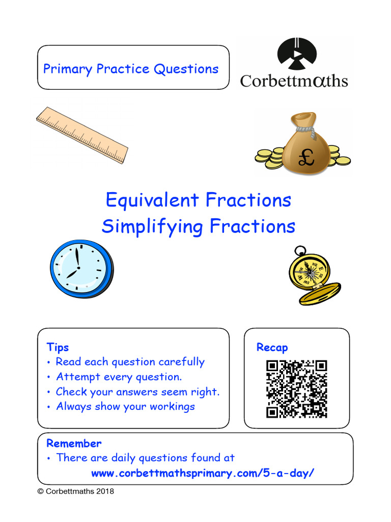 Equivalent Fractions Practice Worksheet | PDF