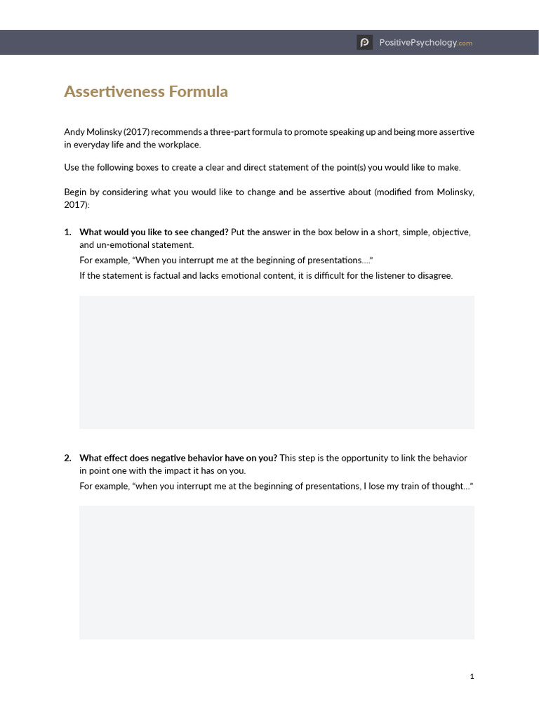 Assertiveness Formula | PDF