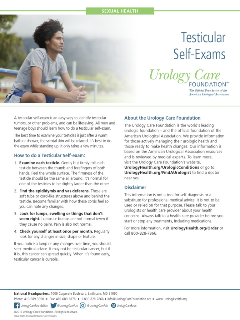 Testicular Self-Exam Guidelines | PDF | Testicle | Medical Specialties