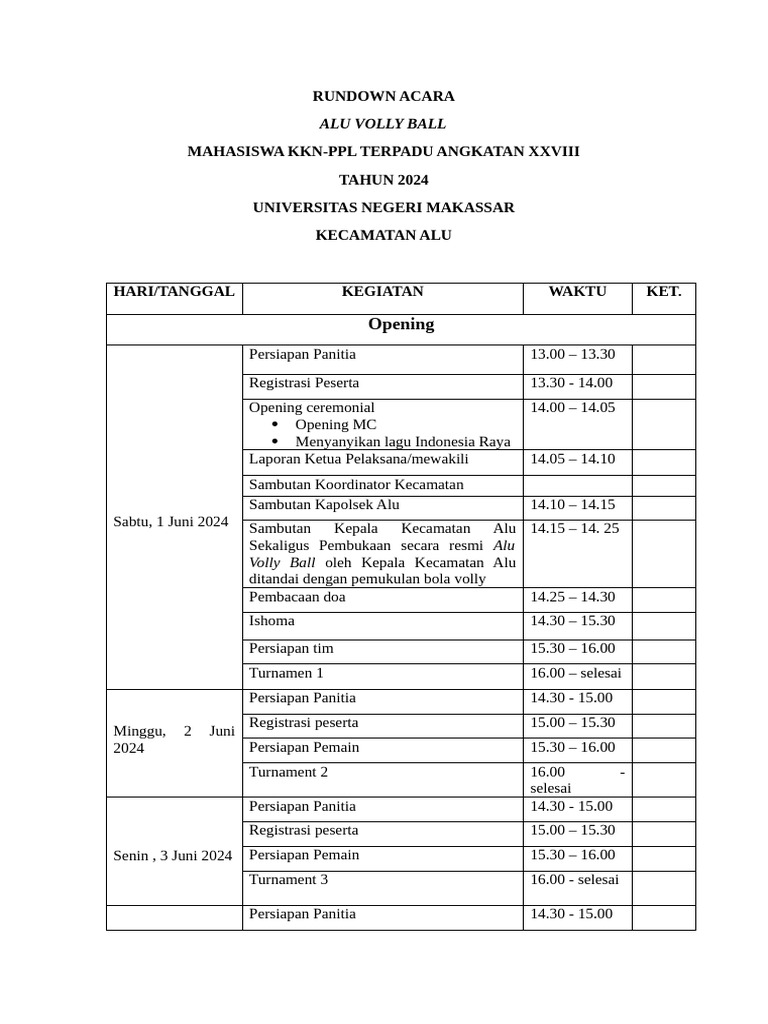 REVISI SUSUNAN ACARA | PDF