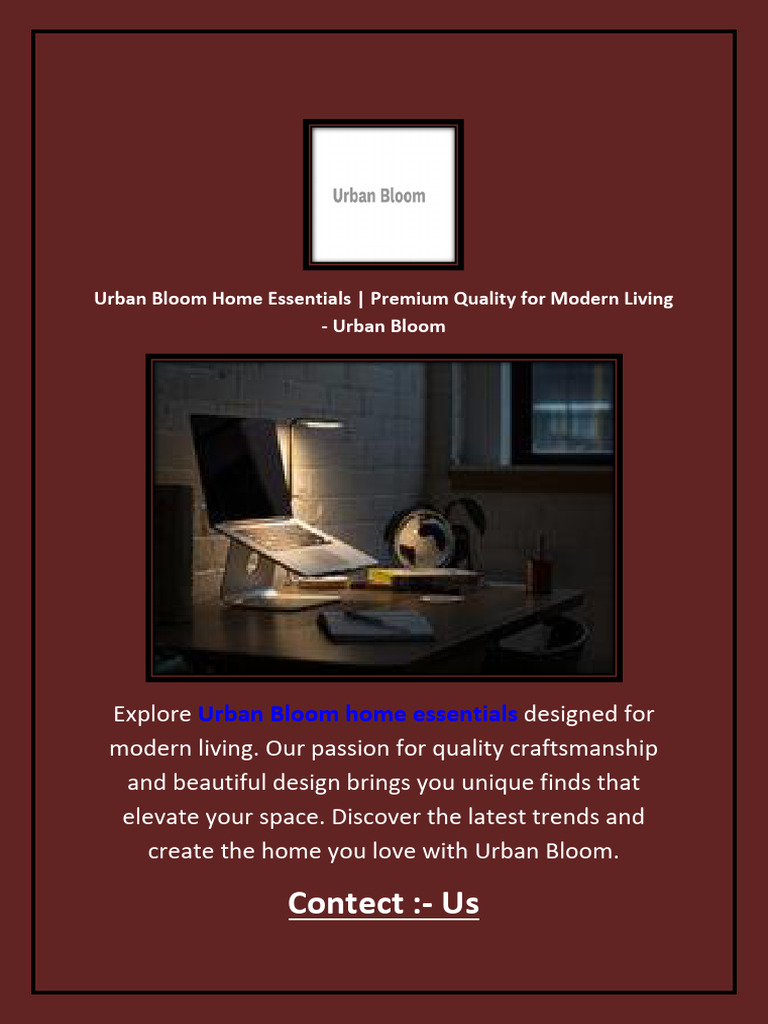 Urban Bloom Home Essentials - Premium Quality For Modern Living - Urban ...